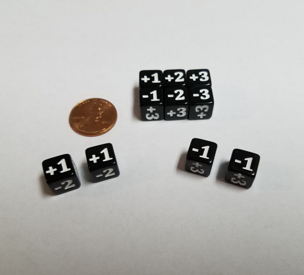 Minimalist Stats Modifier Dice (Black) – Rook Robot Gaming