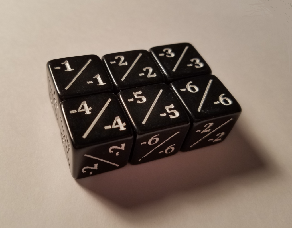 Black Negative Dice – Rook Robot Gaming