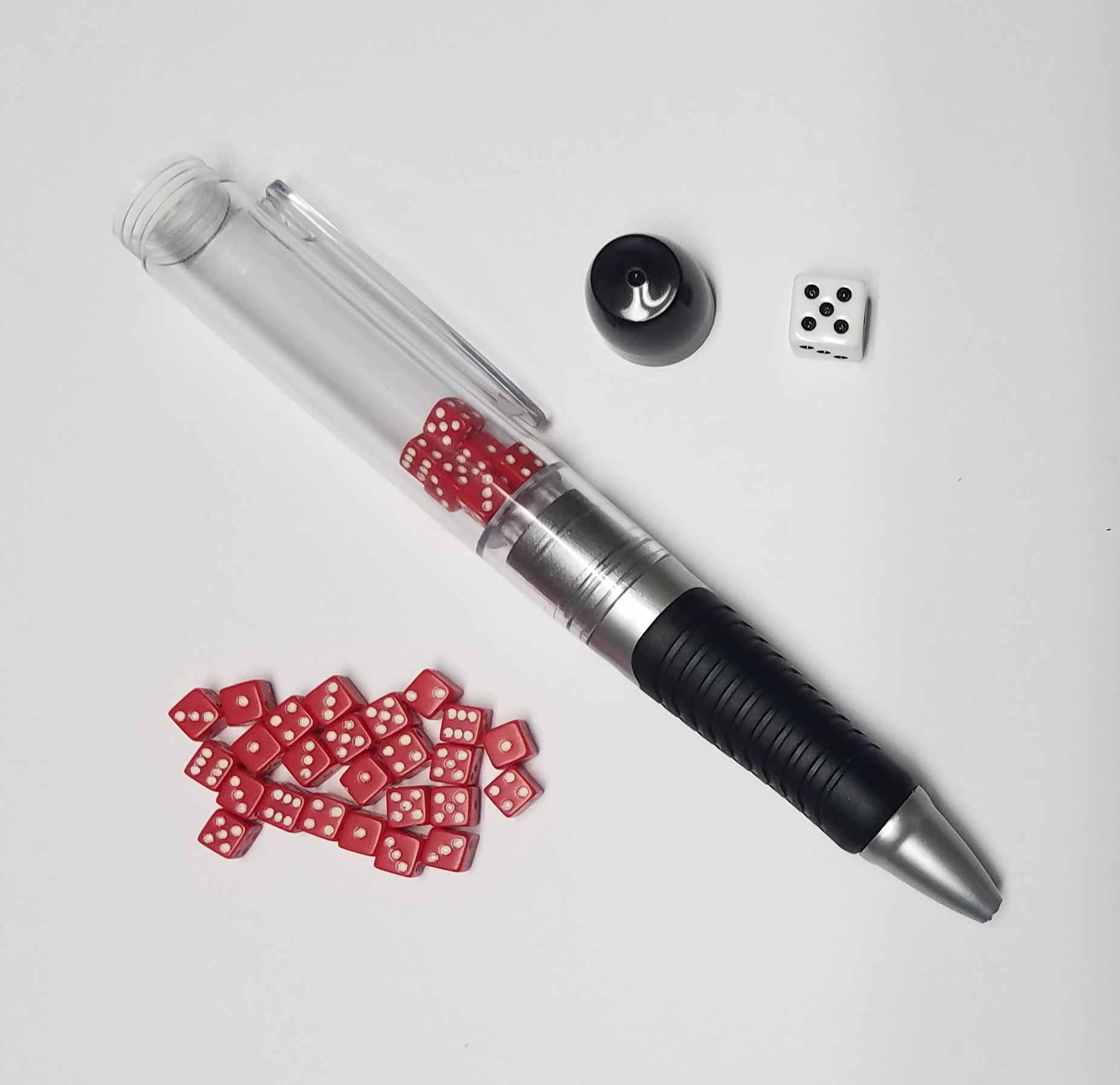 The Dice Pen – With Mini 5mm Dice – Rook Robot Gaming