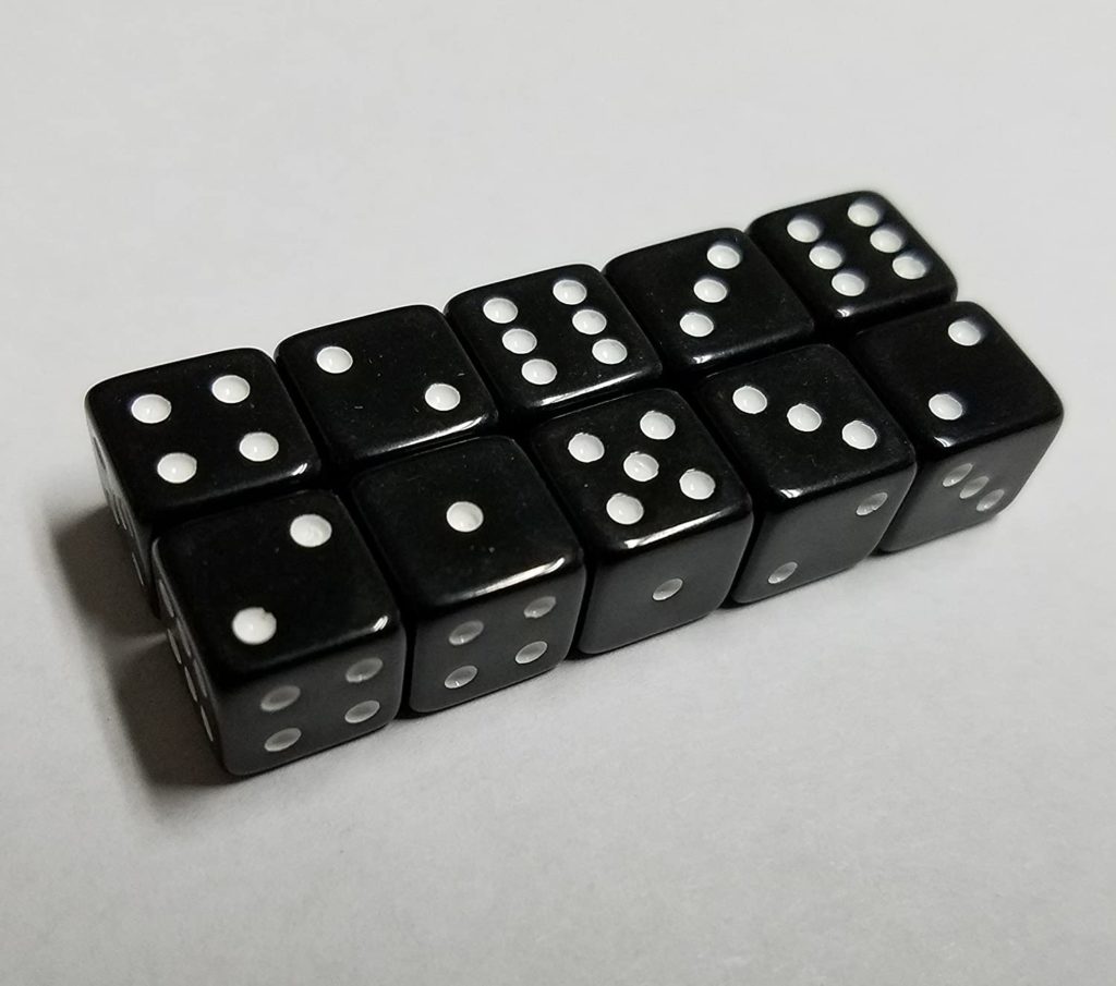 10mm Small Dice with Dots – Rook Robot Gaming
